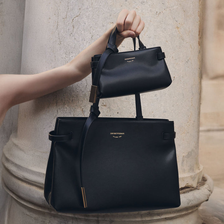 Emporio Armani My EA M Handtas fijn gegreineerd rundleer black beauty ...