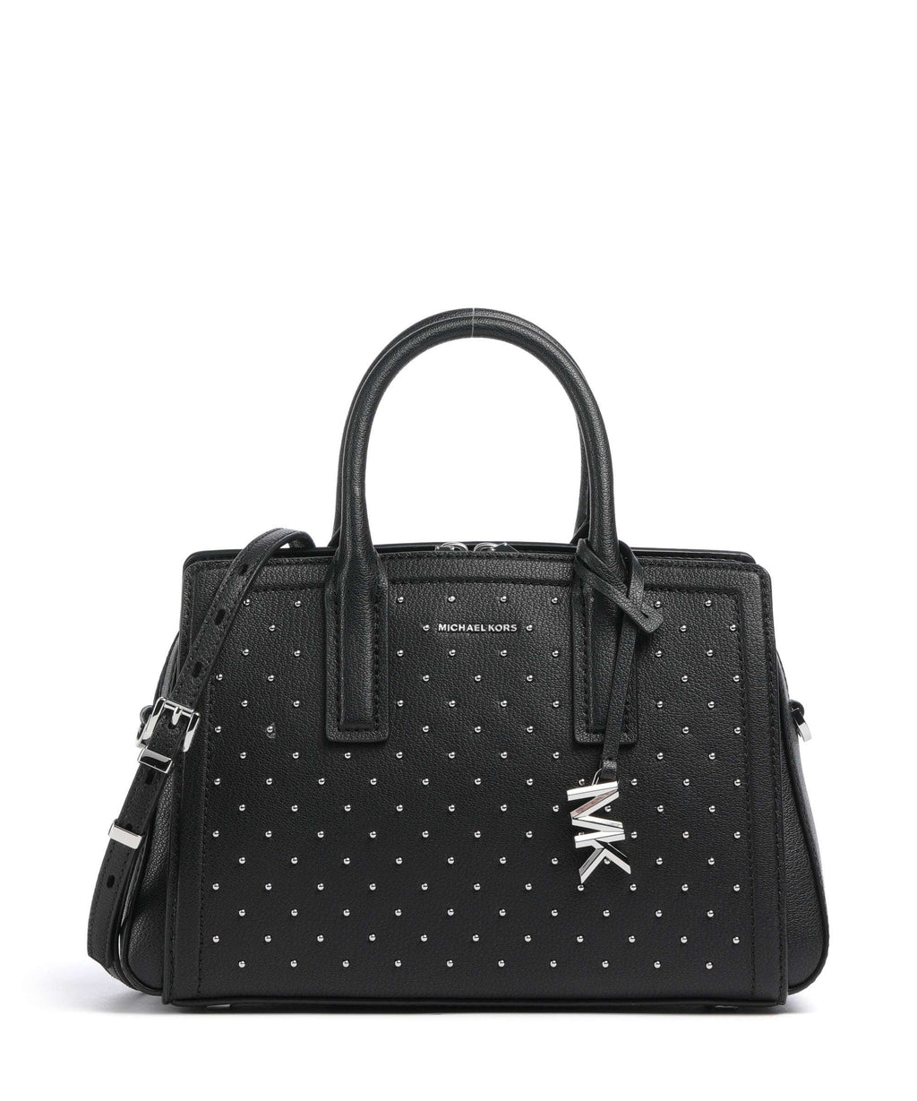 Michael Kors Laila Small Handtas gegreineerd rundleer black ...
