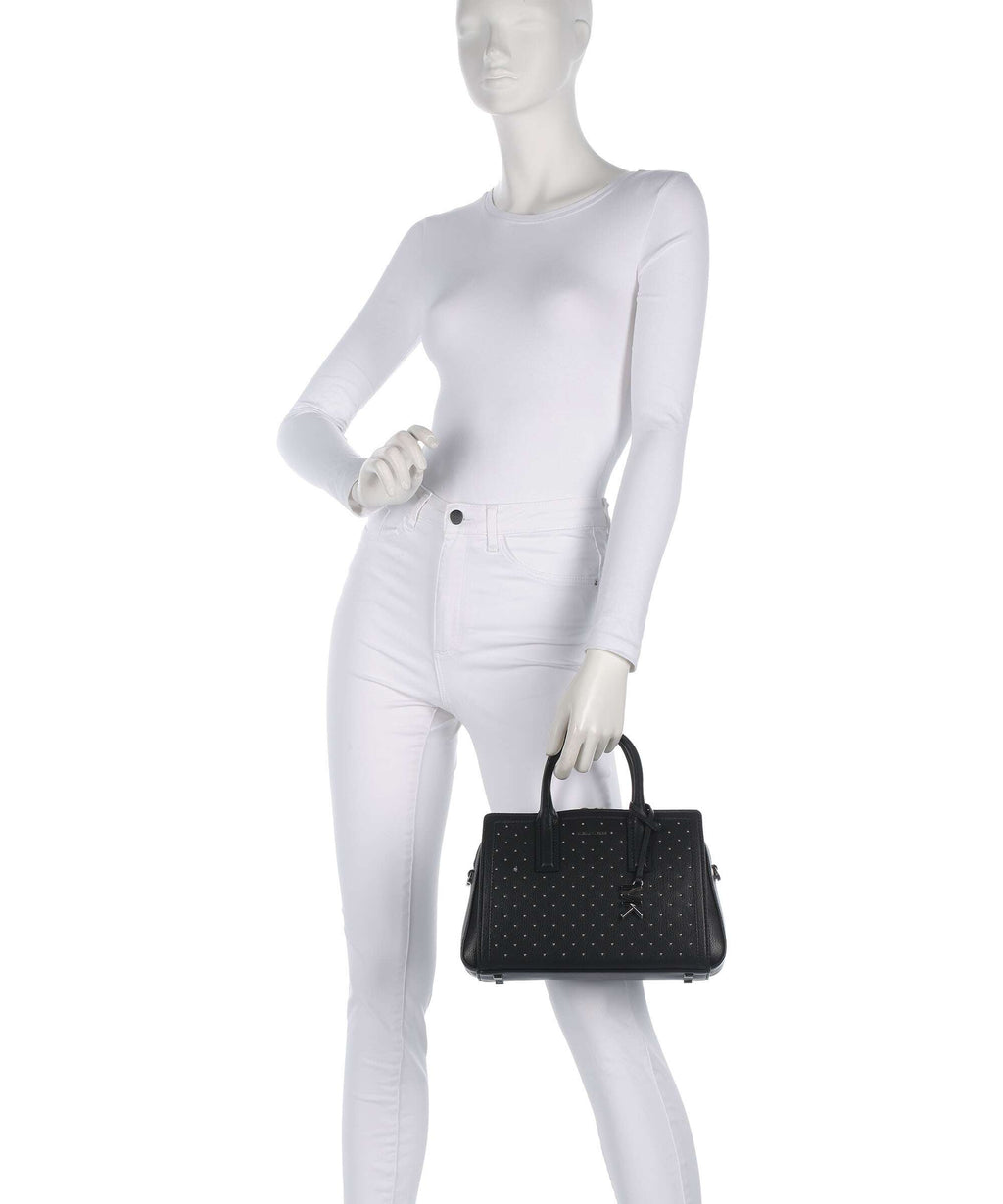 Michael Kors Laila Small Handtas gegreineerd rundleer black ...